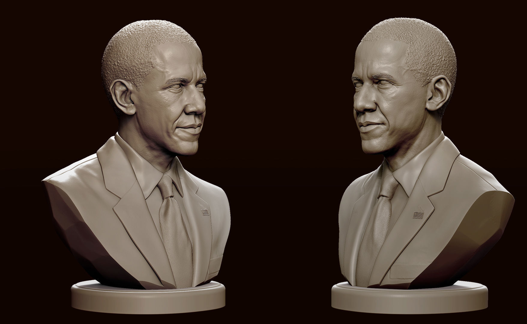 Barack Obama 3D model 3D printable | CGTrader
