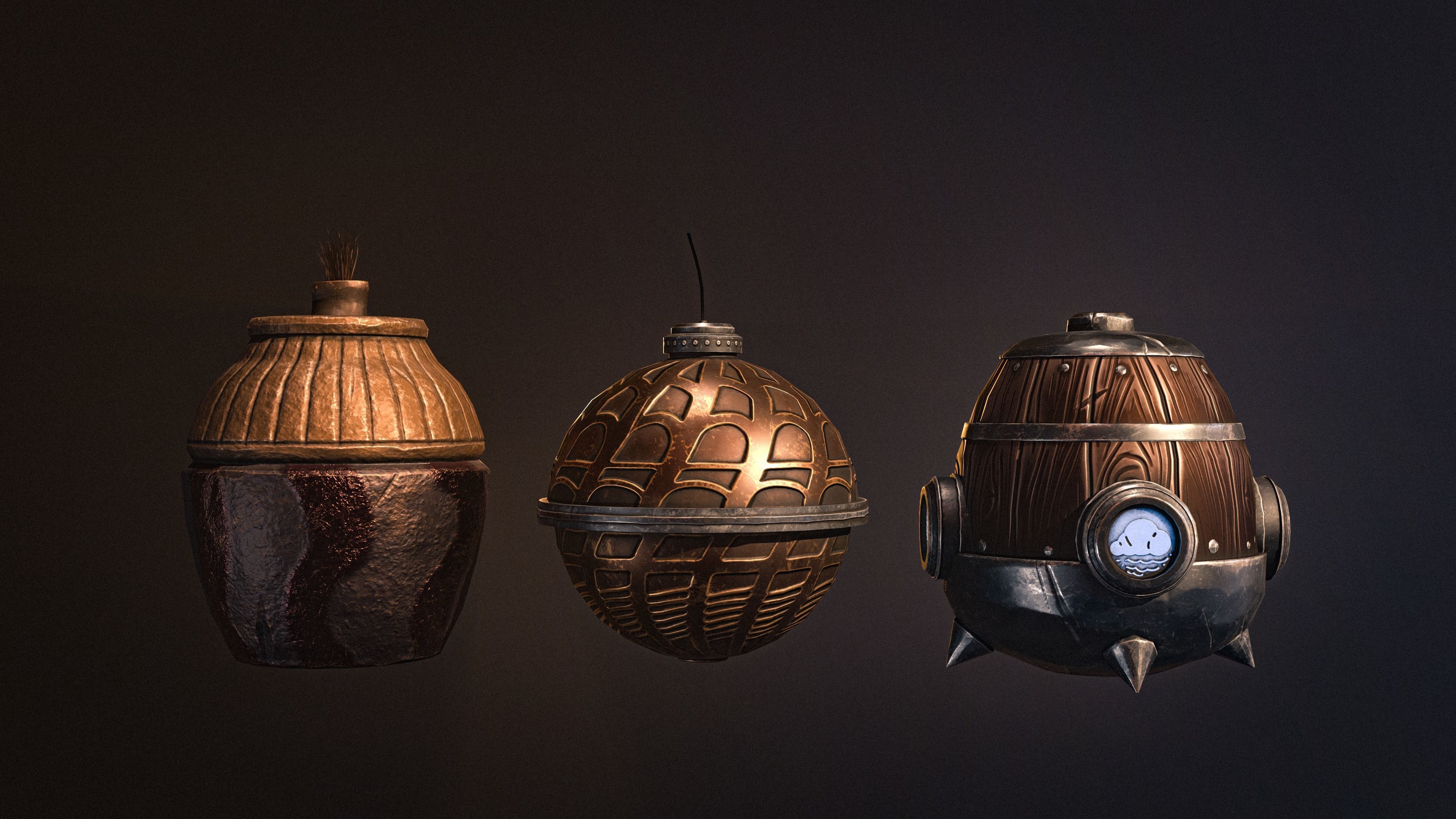 Medieval pocket bombs Stylized Low-Poly 3D model