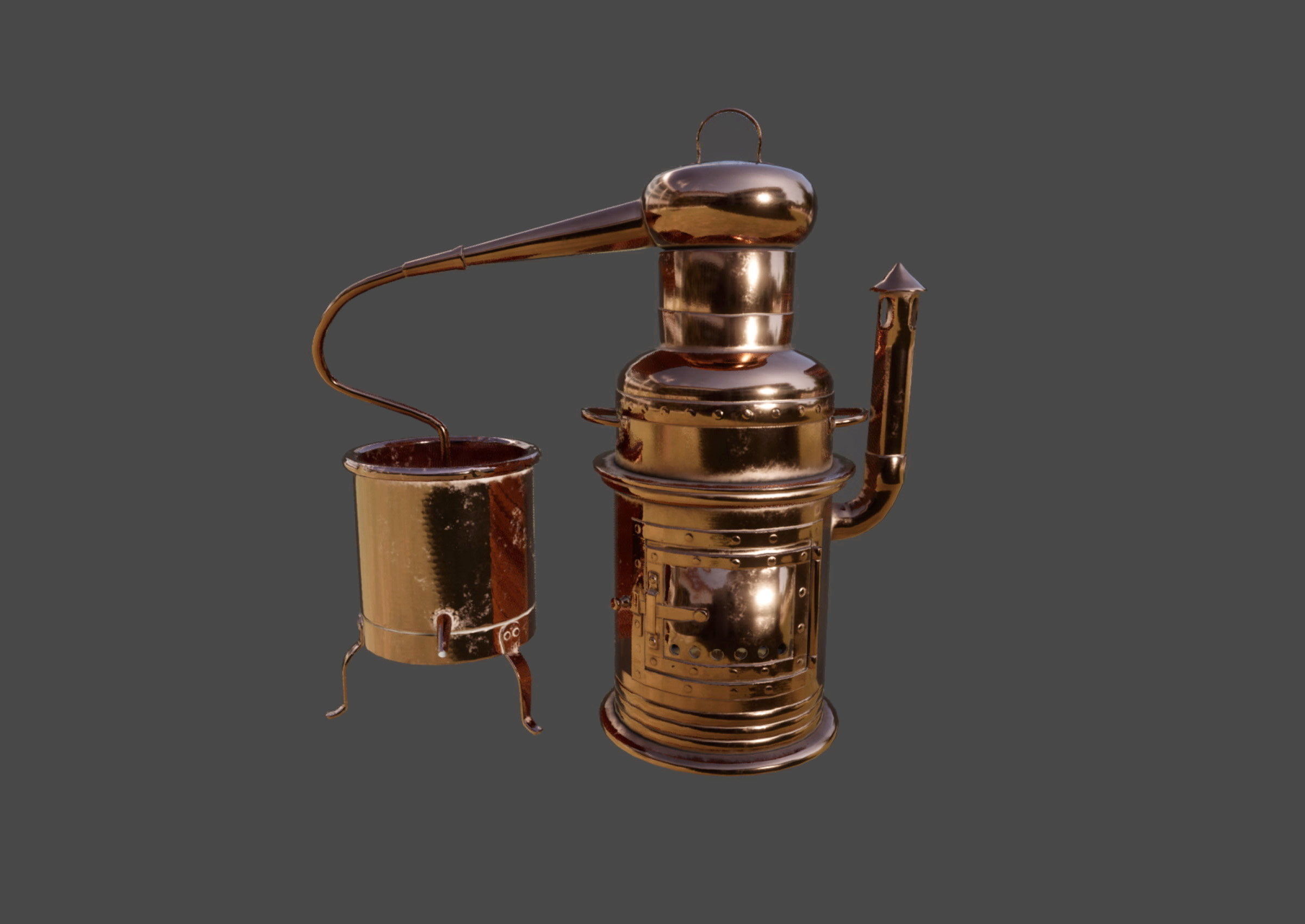 3D model Copper Distiller VR / AR / low-poly | CGTrader