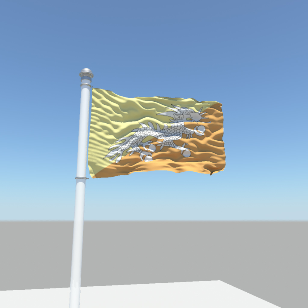 Bhutan Flag 3D model | CGTrader