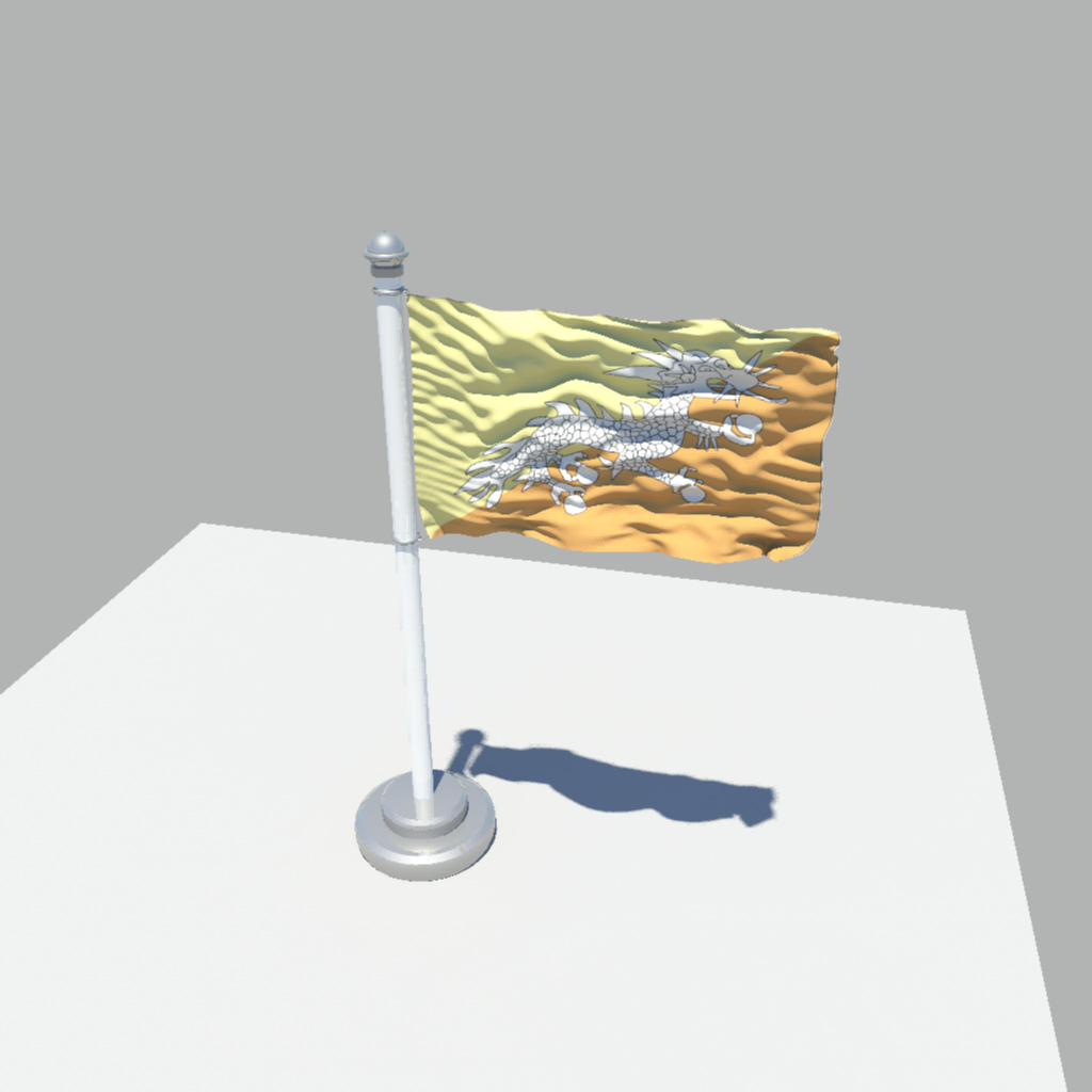 Bhutan Flag 3D model | CGTrader