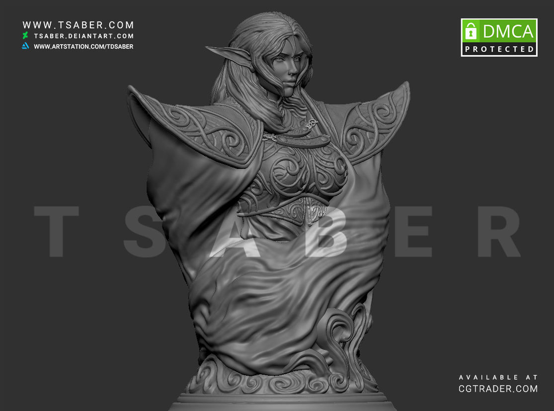 Deedlit Bust - Anime Elf Bust 3D model 3D printable | CGTrader