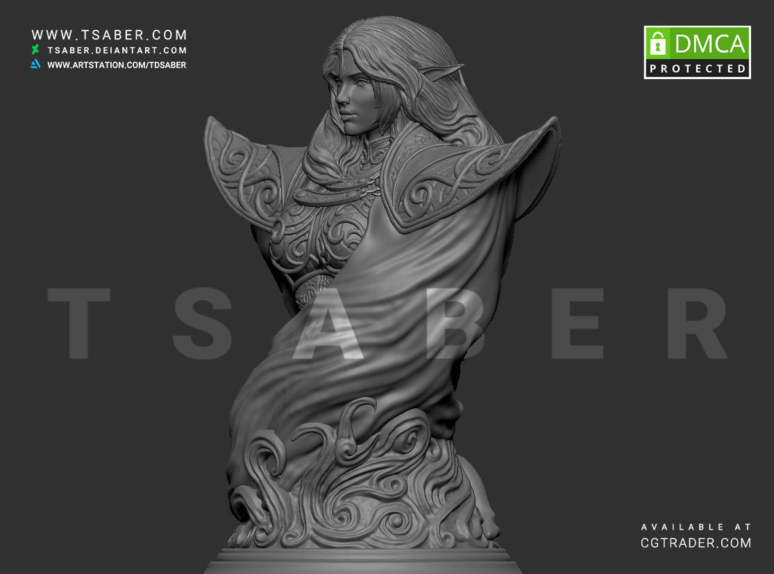 Deedlit Bust - Anime Elf Bust 3D model 3D printable | CGTrader
