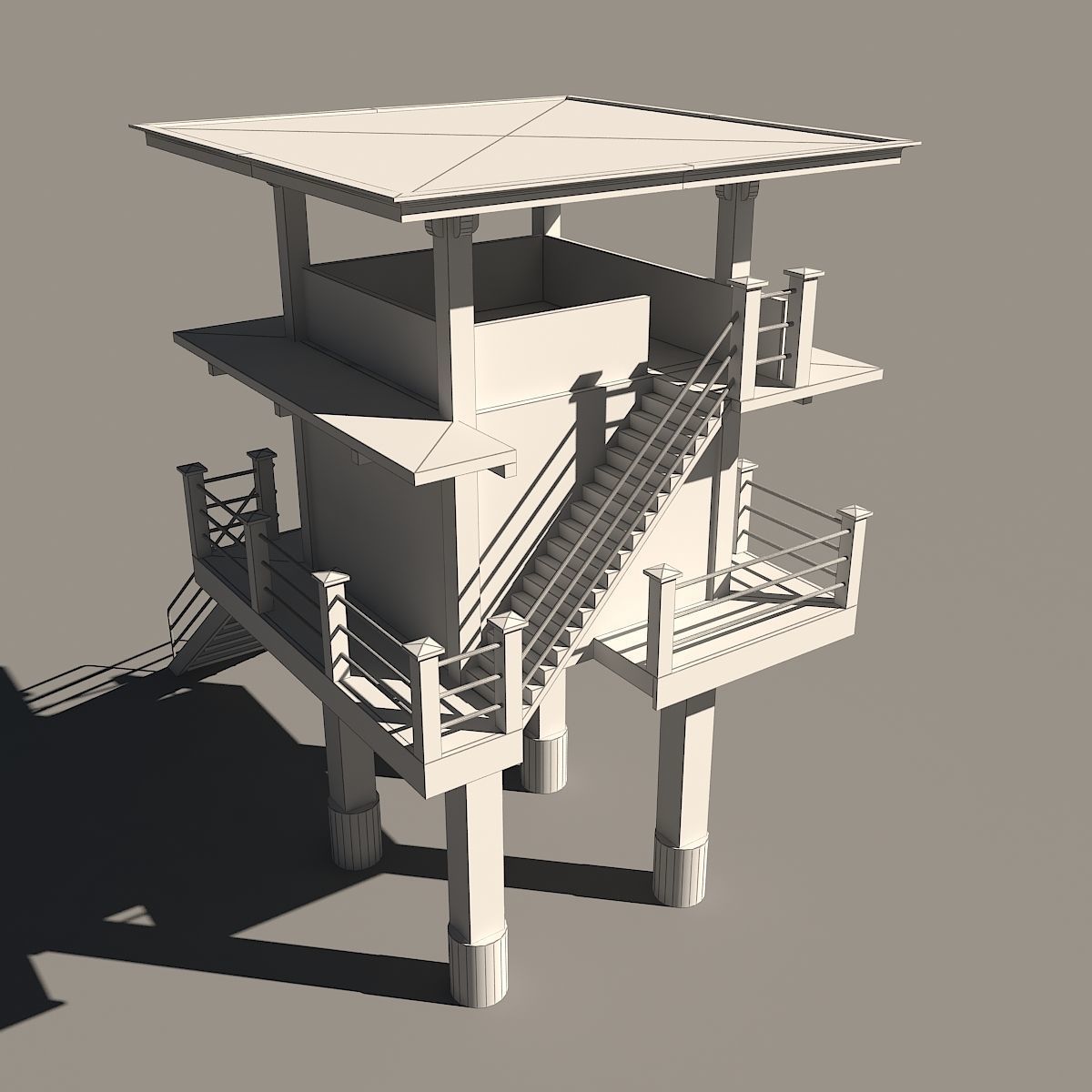 Beach Tower Lifeguard Station 3D model | CGTrader