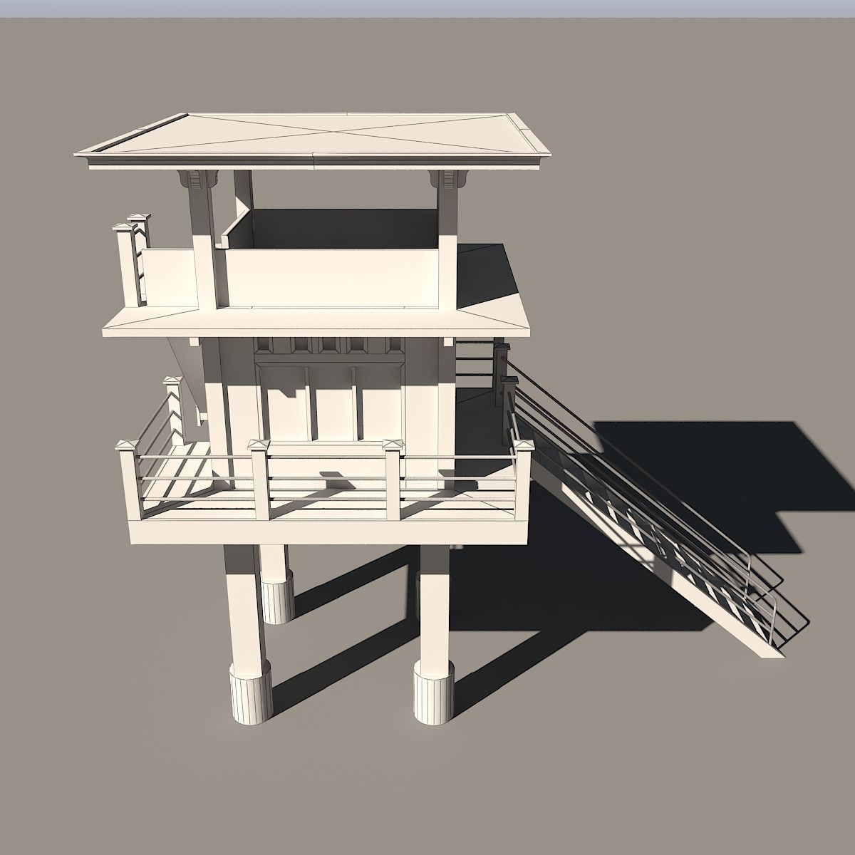 Beach Tower Lifeguard Station 3D model | CGTrader