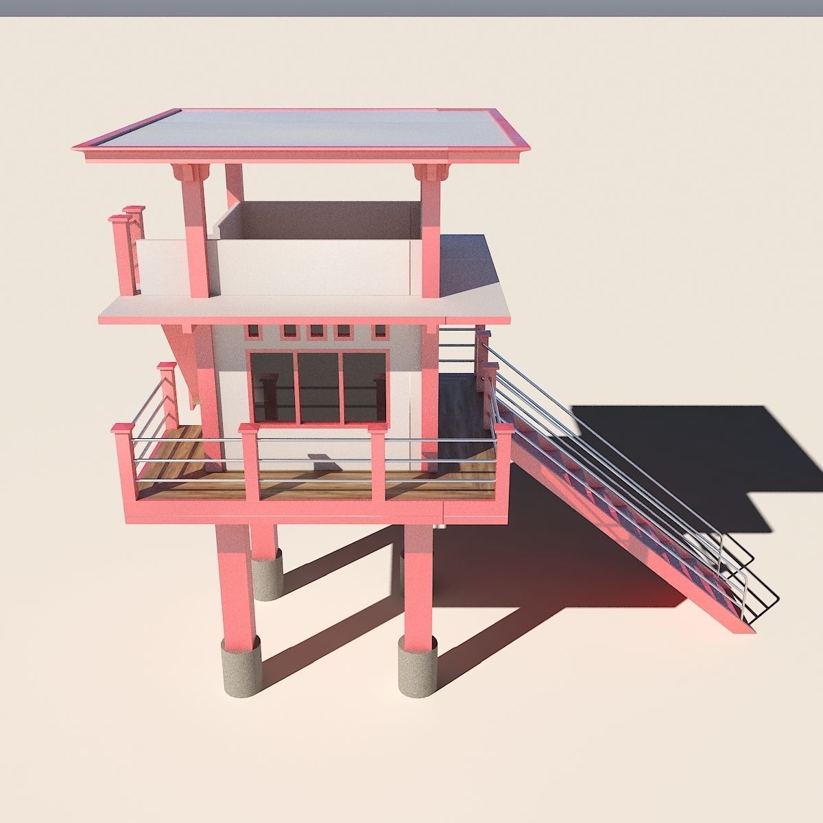 Beach Tower Lifeguard Station 3D model | CGTrader