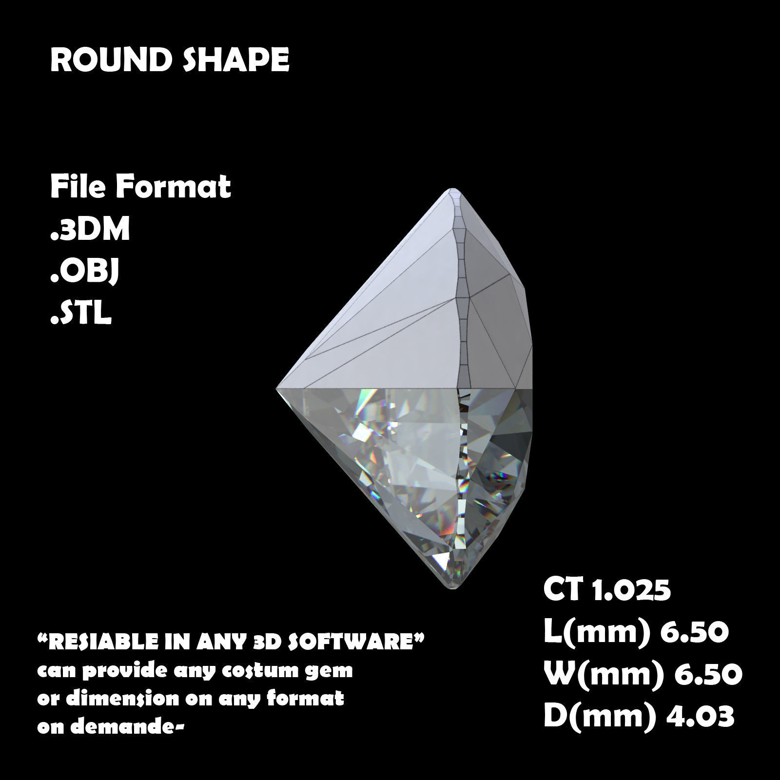 Pack of 22 Gemstones shape for jewelry Designing CAD 3D model 3D ...