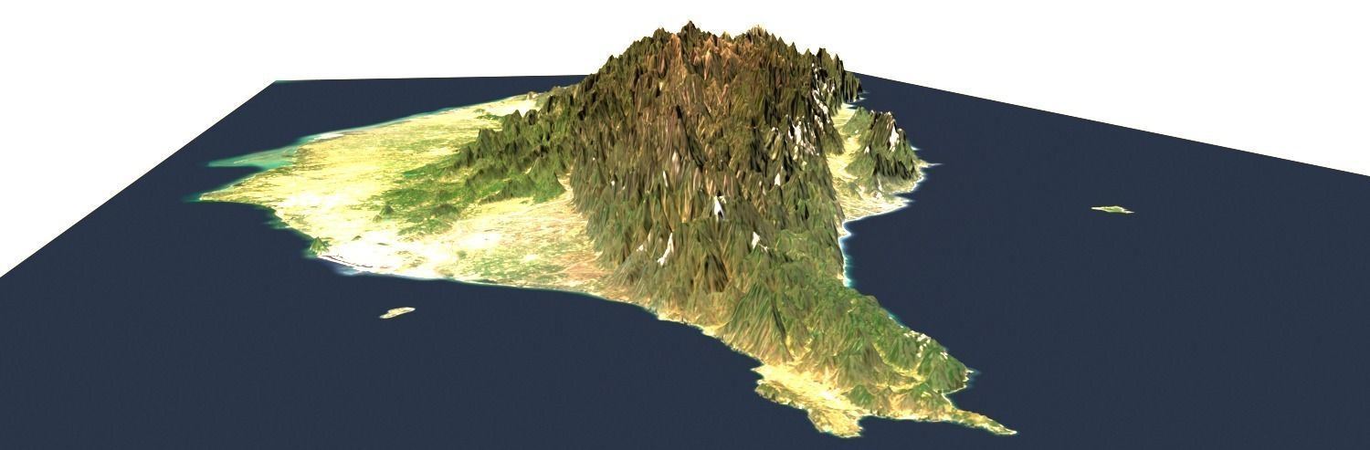 TAIWAN MAIN ISLAND 3D Terrain Topography MAP 3D model | CGTrader