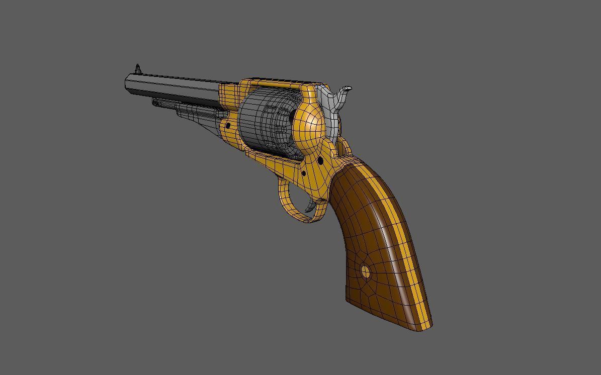 3D model 1858 Remington Revolver VR / AR / low-poly | CGTrader