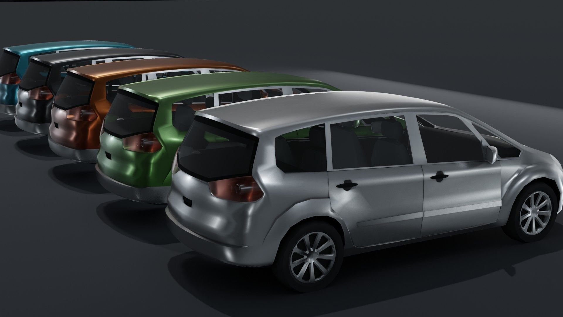 3D model Generic Minivan Car With Interior Lowpoly 3D Model VR / AR ...