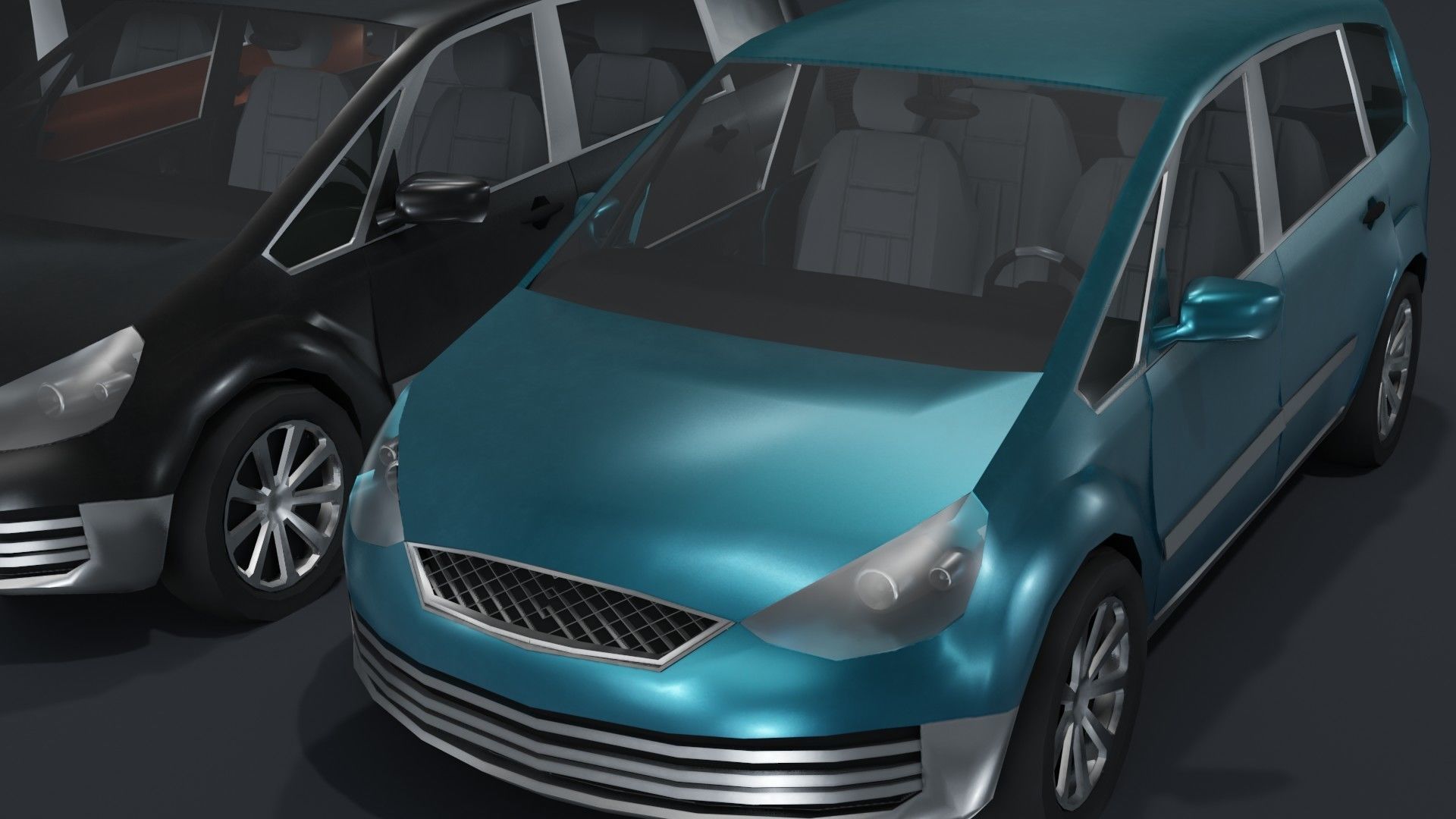 3D model Generic Minivan Car With Interior Lowpoly 3D Model VR / AR ...