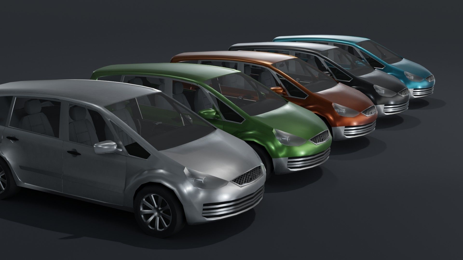 3D model Generic Minivan Car With Interior Lowpoly 3D Model VR / AR ...