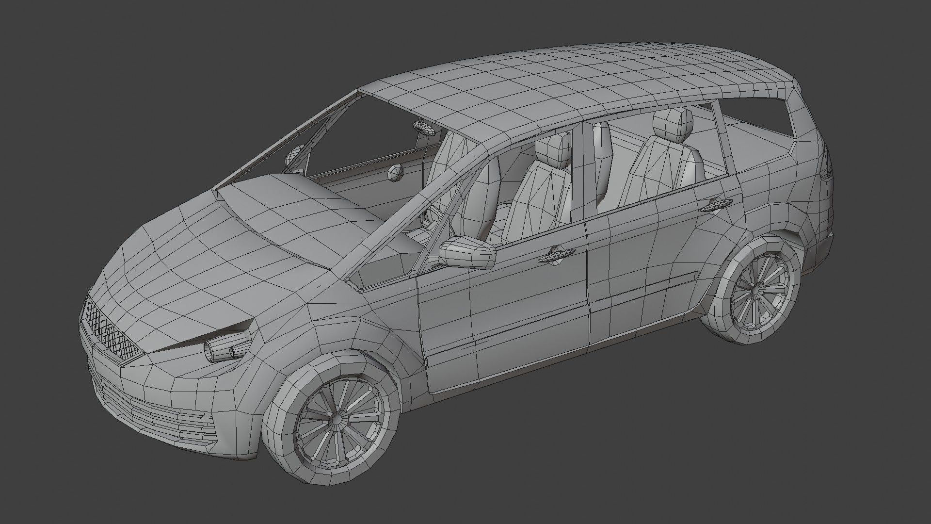 3D model Generic Minivan Car With Interior Lowpoly 3D Model VR / AR ...