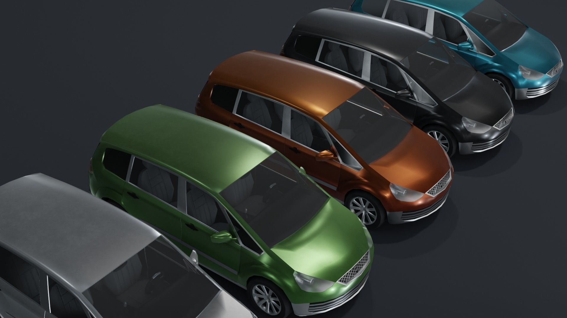 3D model Generic Minivan Car With Interior Lowpoly 3D Model VR / AR ...