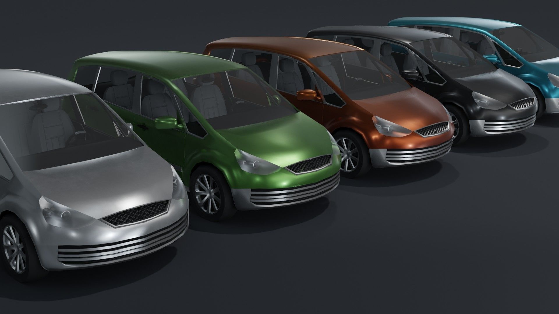 3D model Generic Minivan Car With Interior Lowpoly 3D Model VR / AR ...