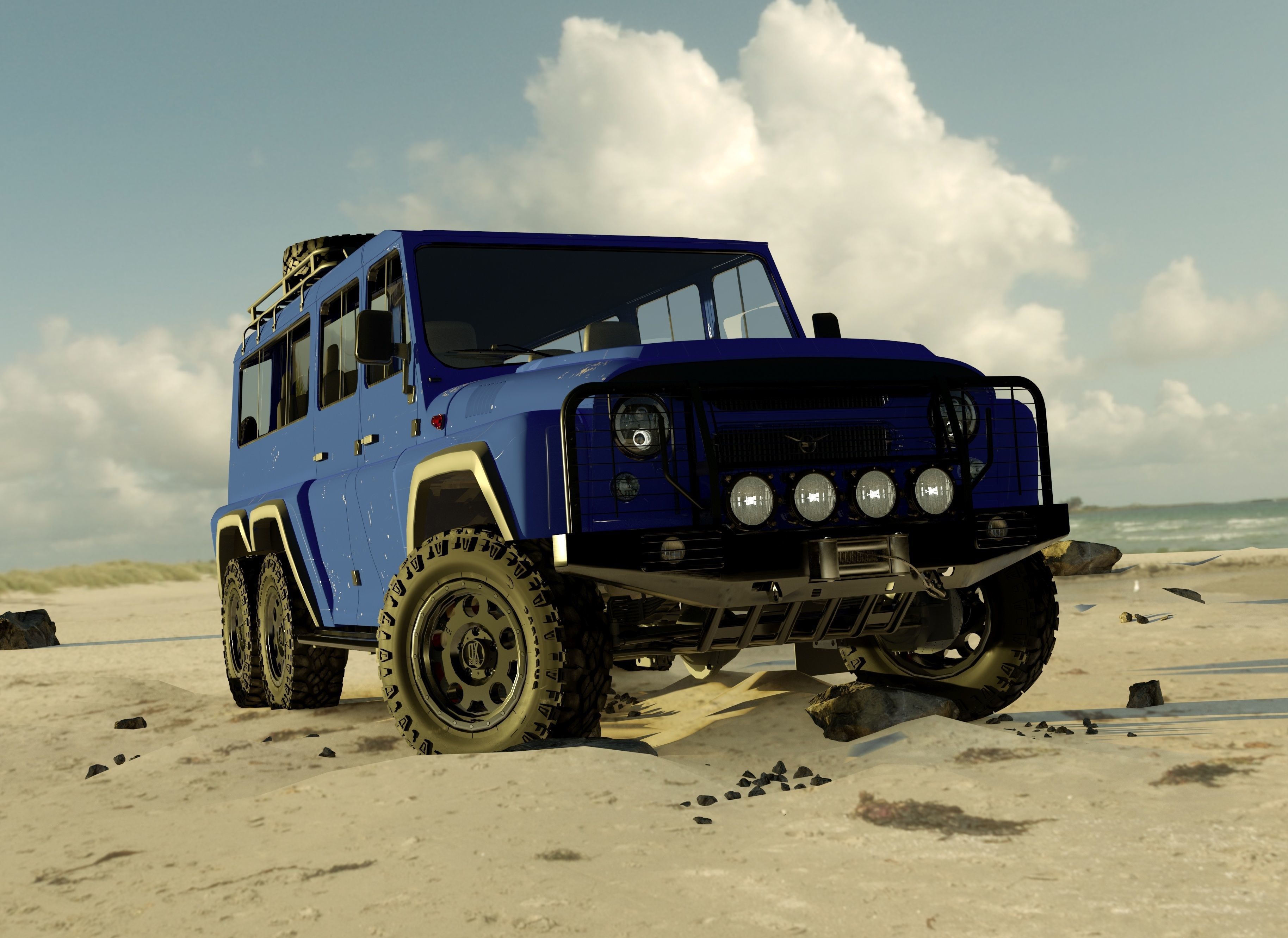 UAZ HUNTER 6x6 3D model | CGTrader