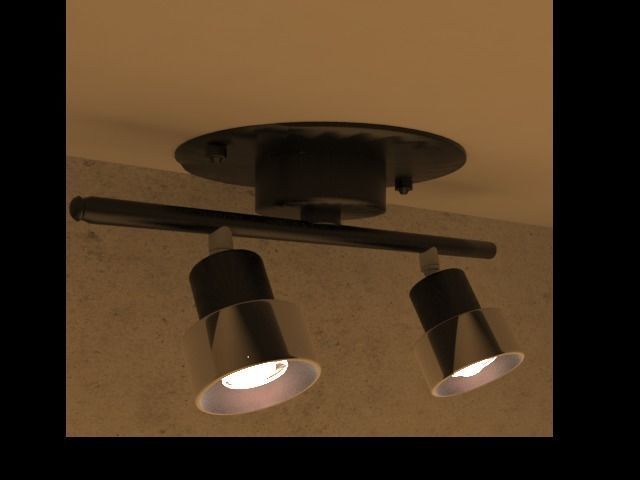 Spotlights ceiling light with two lights 3D model | CGTrader