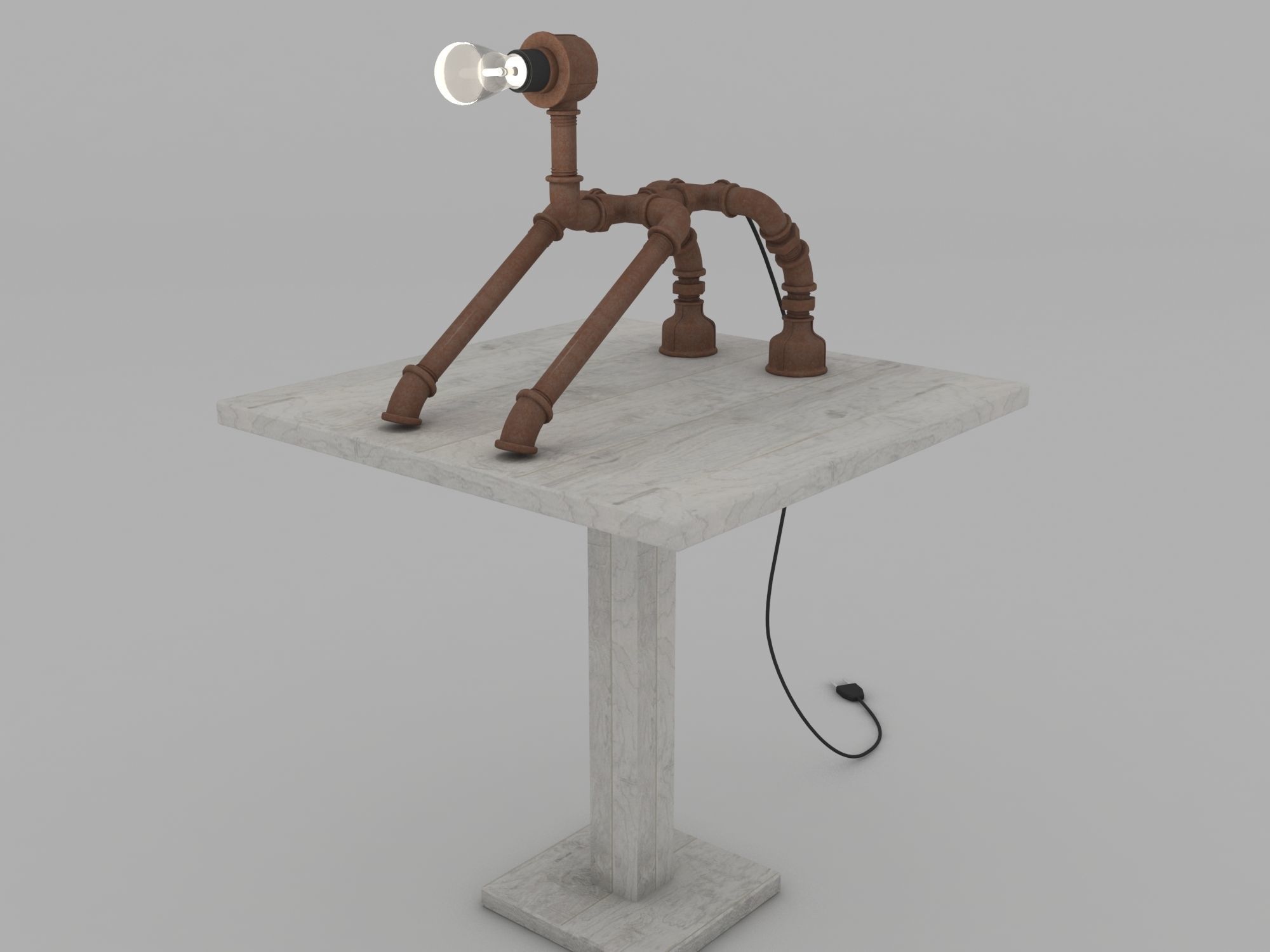 Table Pipe Dog Lamp 3D model | CGTrader