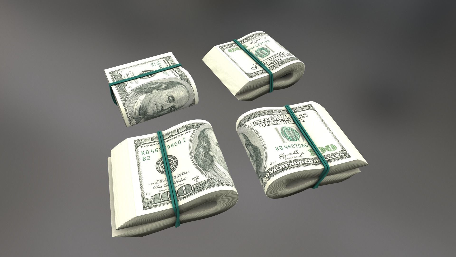 3D model Bundle of Dollars VR / AR / low-poly | CGTrader