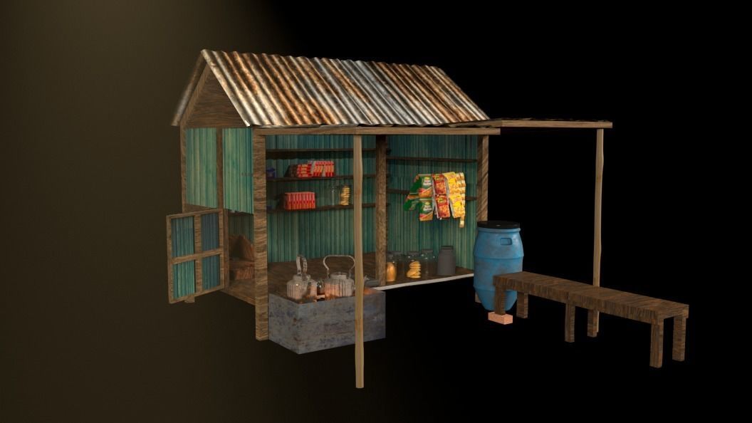 Tea shop South asia 3D model | CGTrader