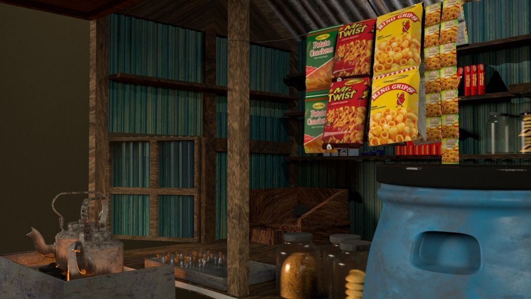 Tea shop South asia 3D model | CGTrader