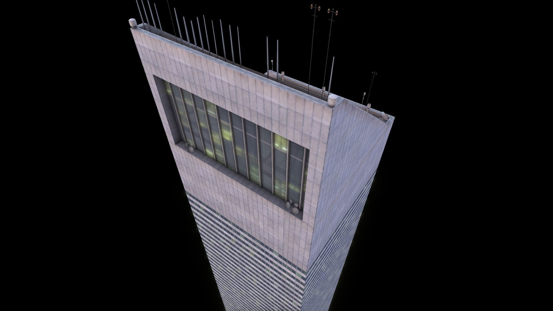 3D model Lowpoly Skyscraper model at night VR / AR / low-poly | CGTrader