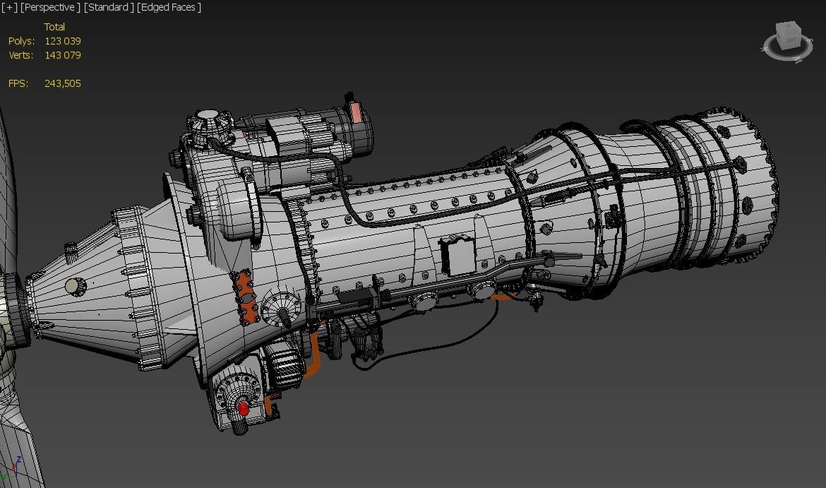 Turboprop engine Ai-24 3D model animated | CGTrader
