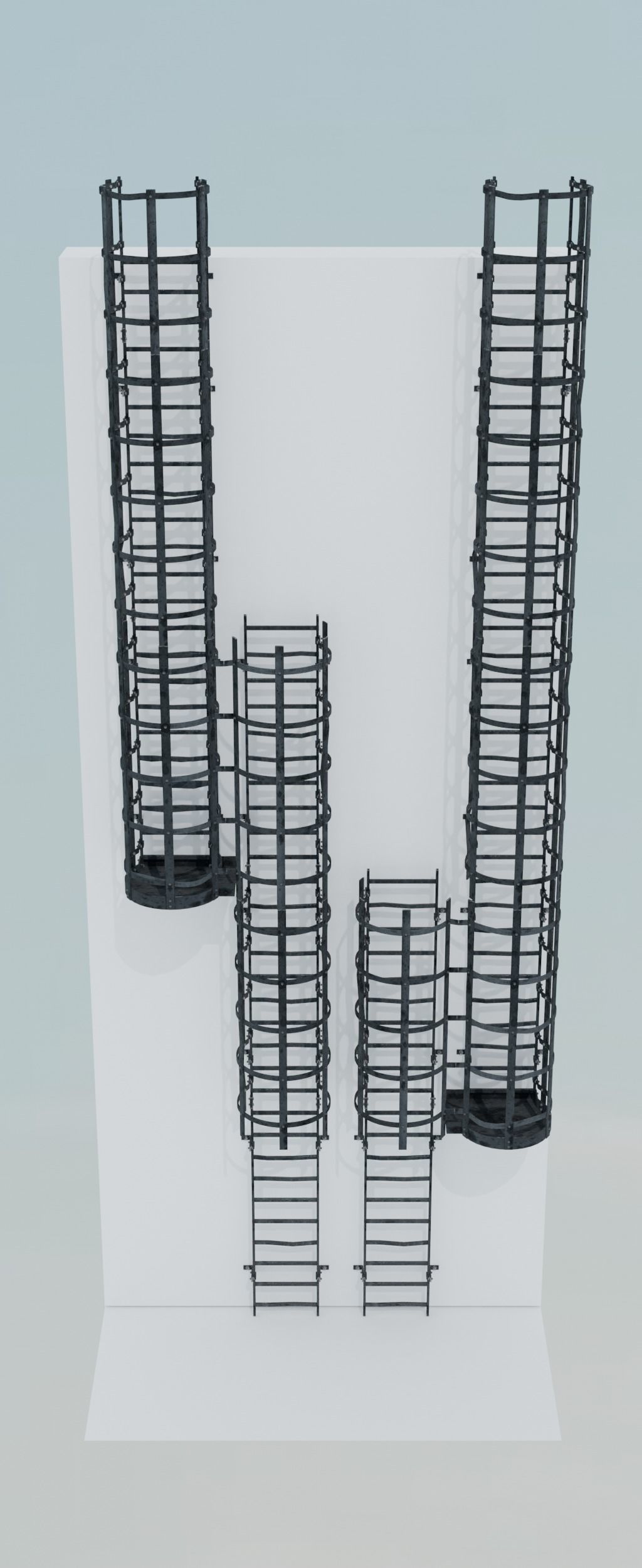 3D model Steel Roof Access Ladder - 12 Items Puzzle VR / AR / low-poly ...