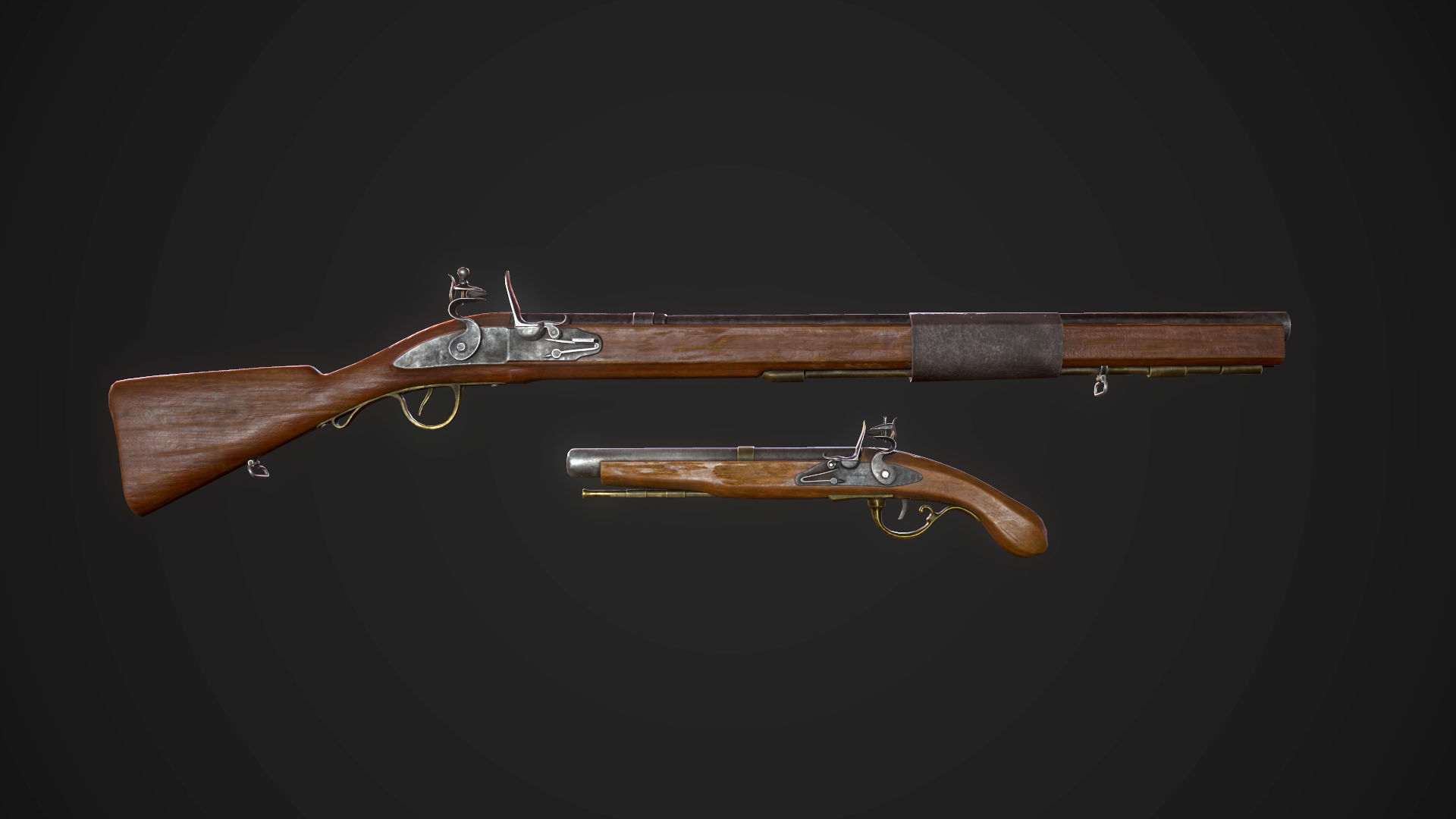 3D model Flintlock pistol and Rifle - Game Ready VR / AR / low-poly ...