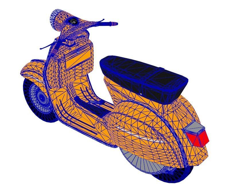 3D model Classic Italian Piaggio Vespa Scooter VR / AR / low-poly ...