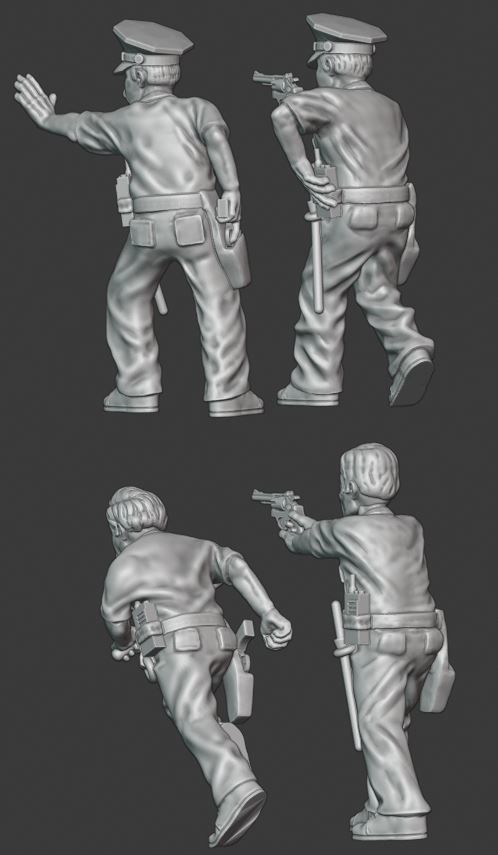 1980s US Police - 28mm wargaming miniatures 3D model 3D printable ...