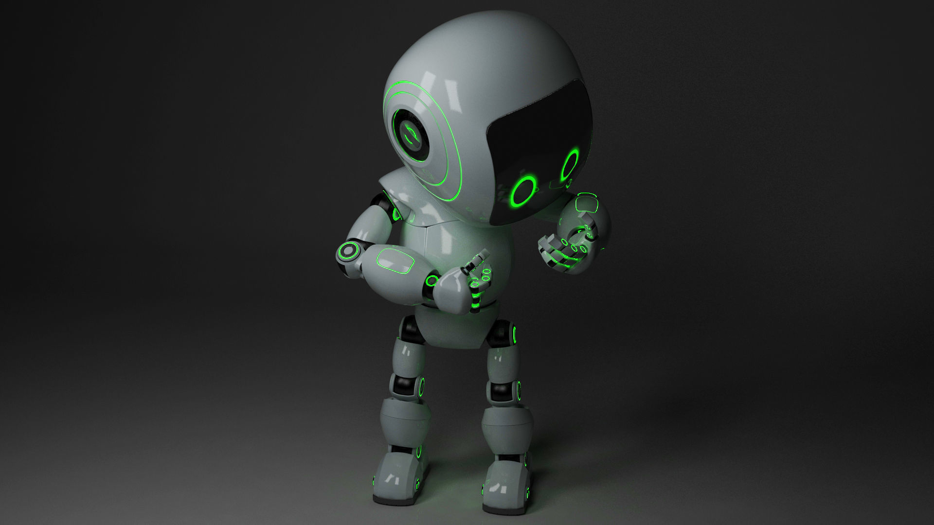 Cute Short Robot V1 3D model rigged | CGTrader