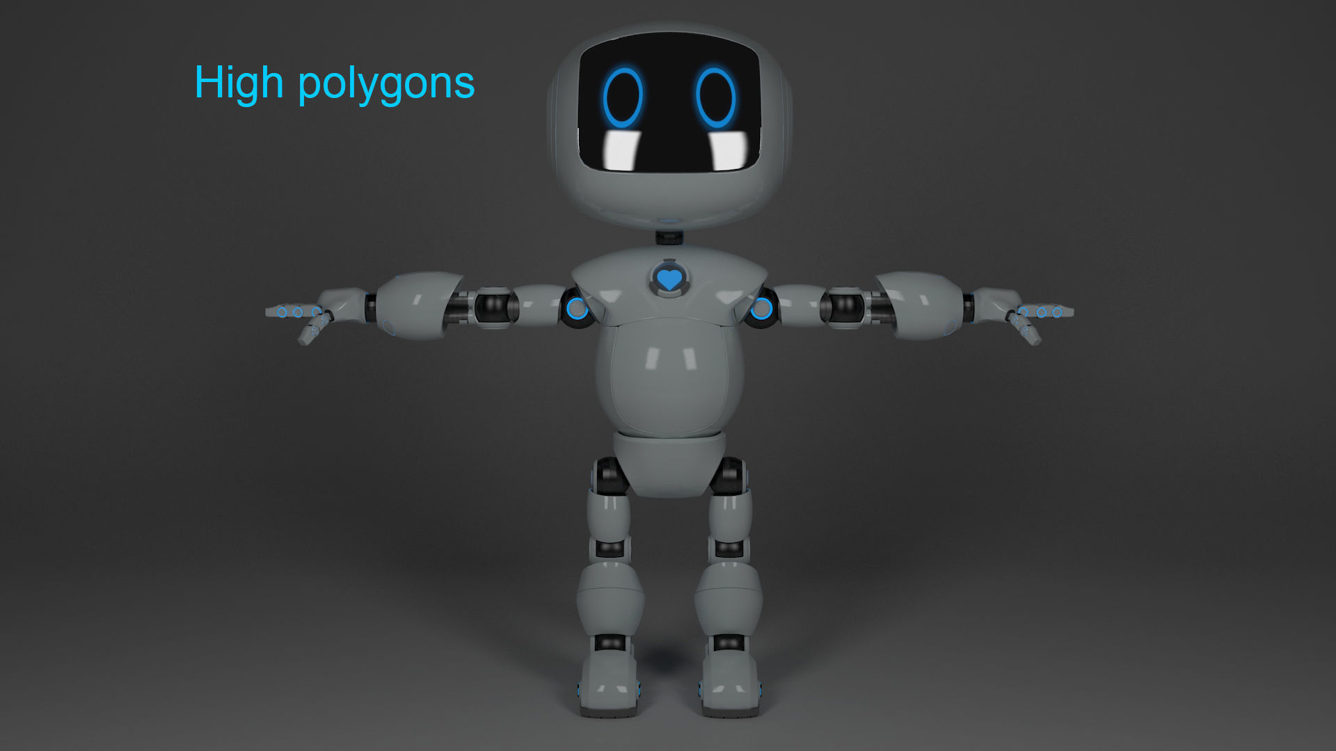 Cute Short Robot V1 3D model rigged | CGTrader