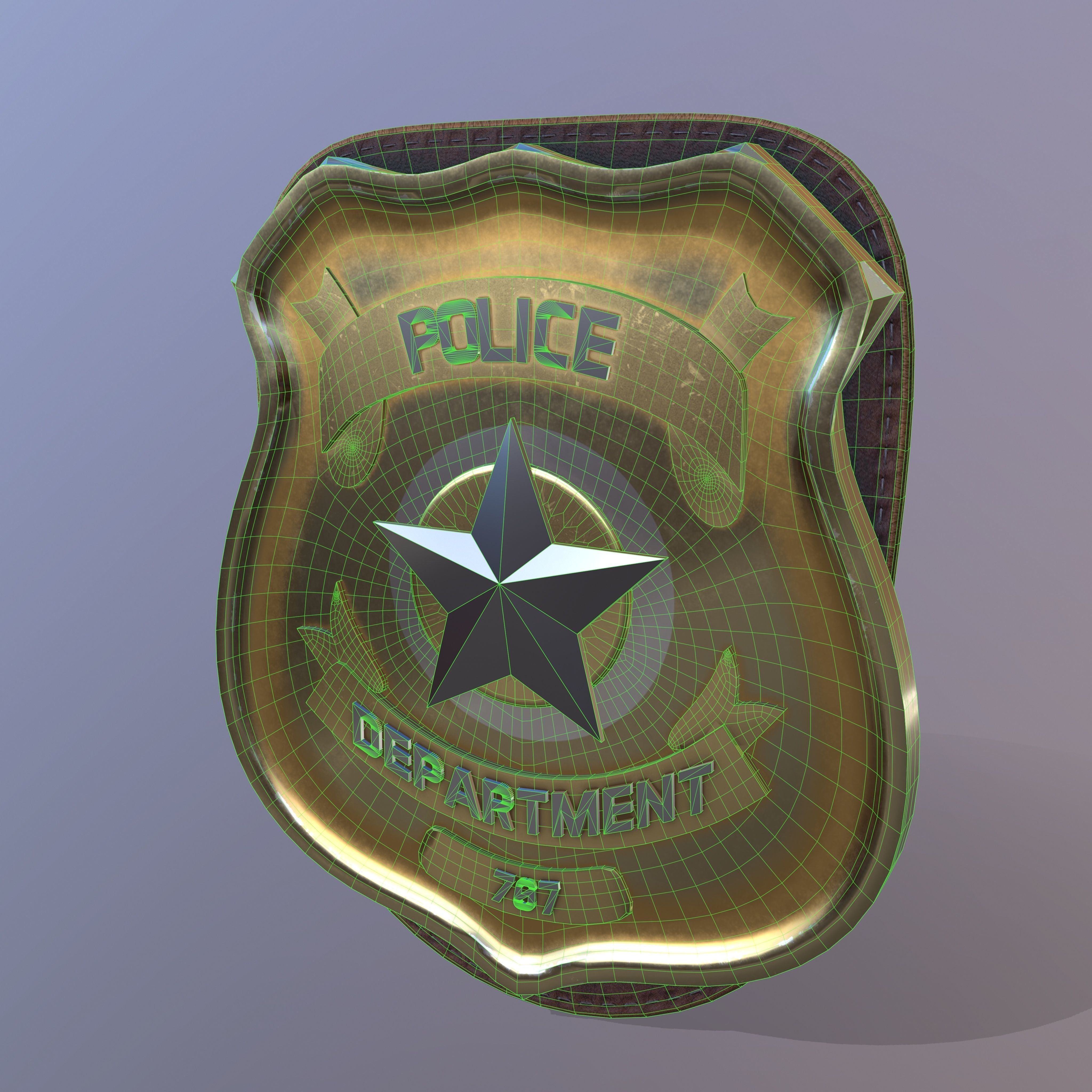 3D model Police Badge Photorealistic PBR VR / AR / low-poly | CGTrader