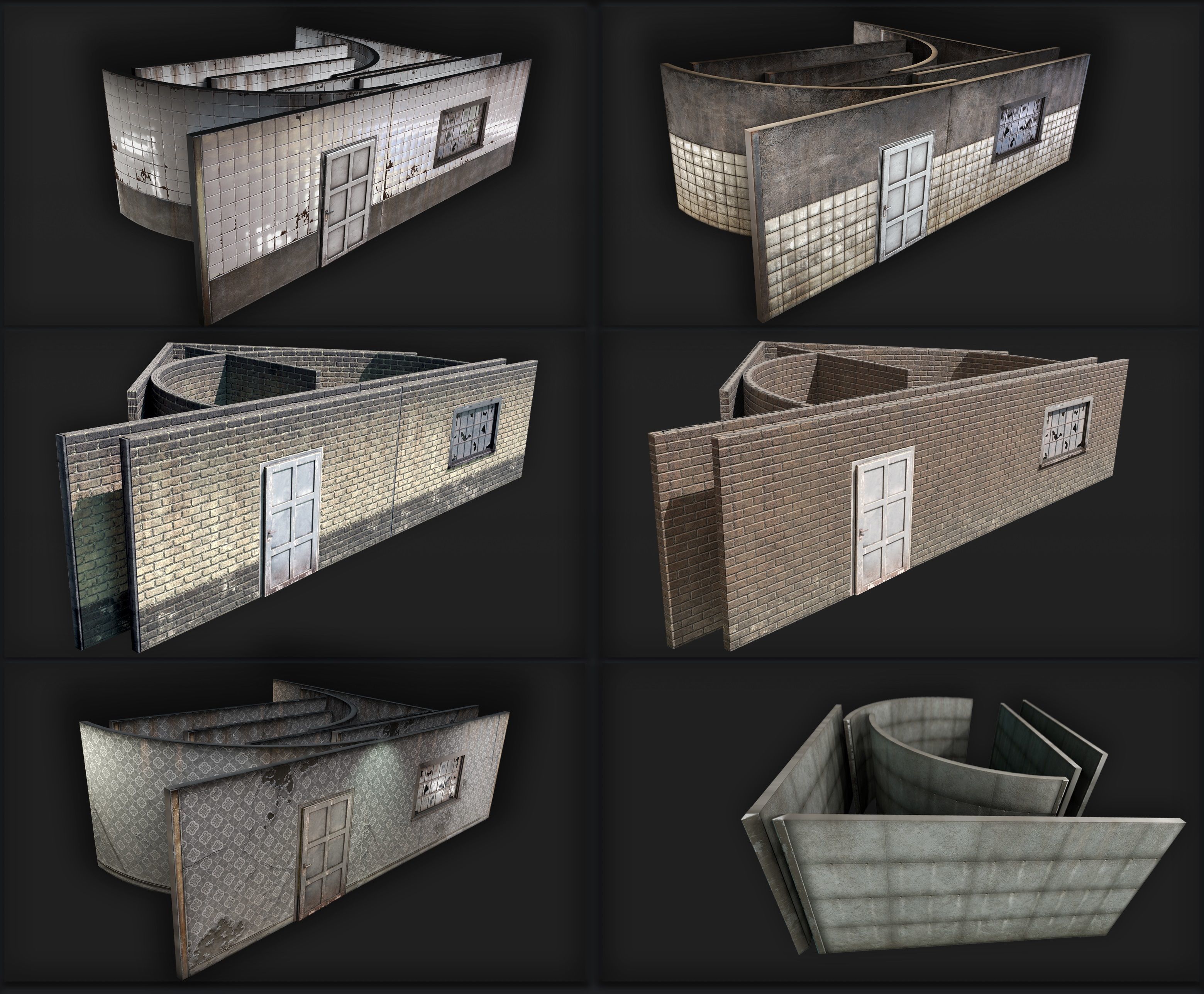 building Modular Kit - wall collection - PBR VR / AR / low-poly | CGTrader