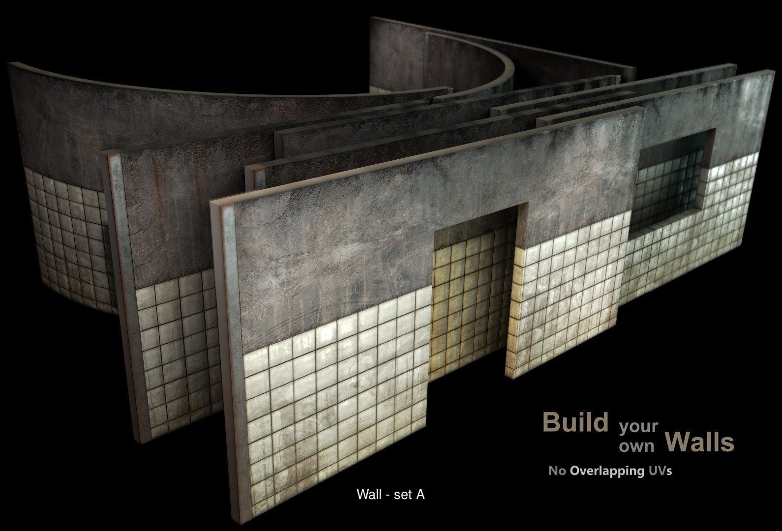building Modular Kit - wall collection - PBR VR / AR / low-poly | CGTrader