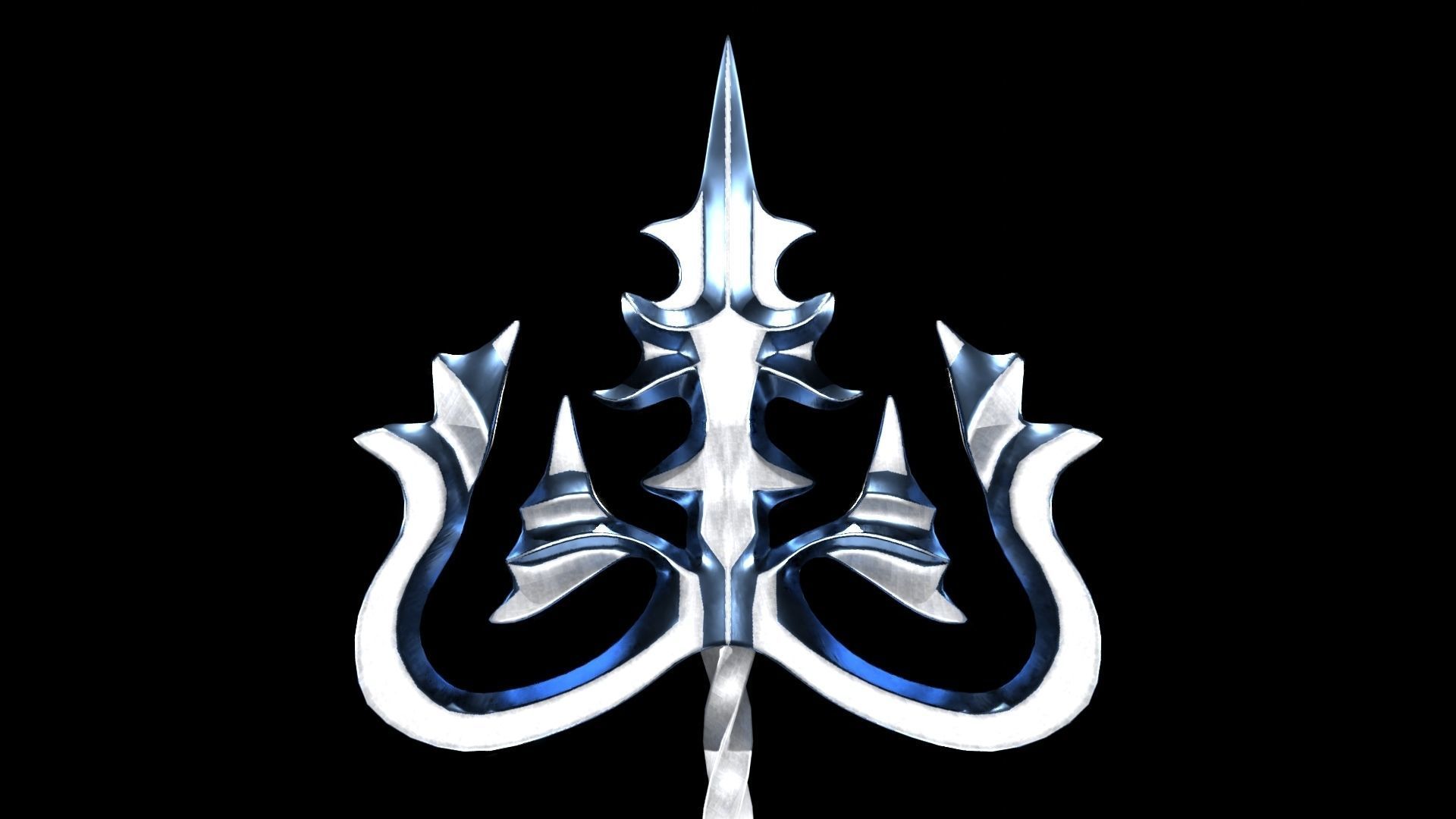 3D model Aqua Ornate Trident Weapon VR / AR / low-poly | CGTrader