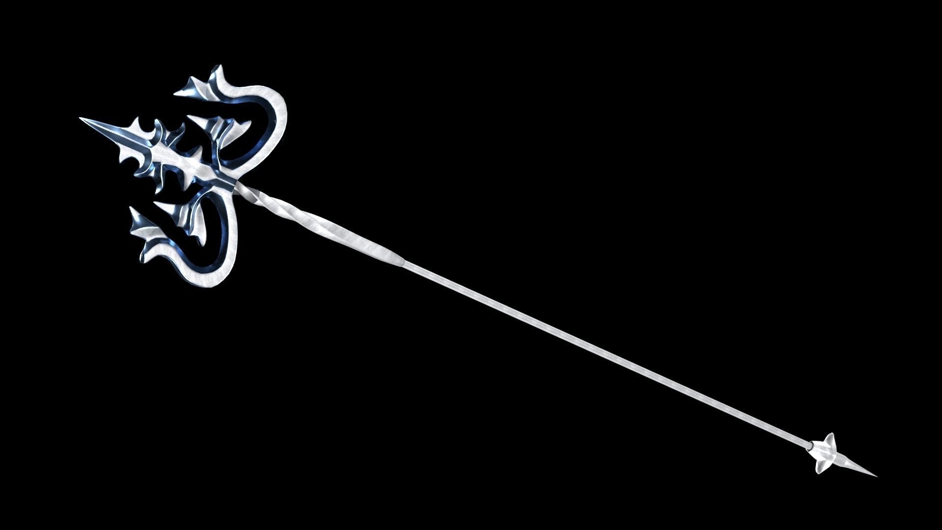 3D model Aqua Ornate Trident Weapon VR / AR / low-poly | CGTrader