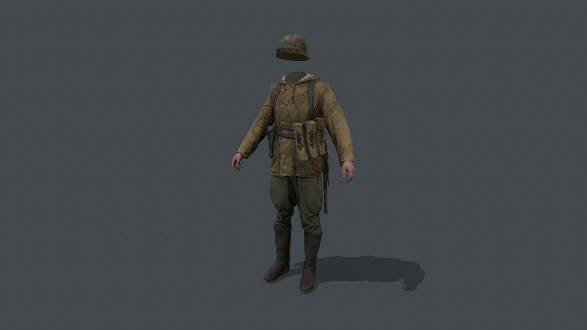 3D model German Uniform Camo - WW2 Scanned Asset Pack VR / AR / low ...