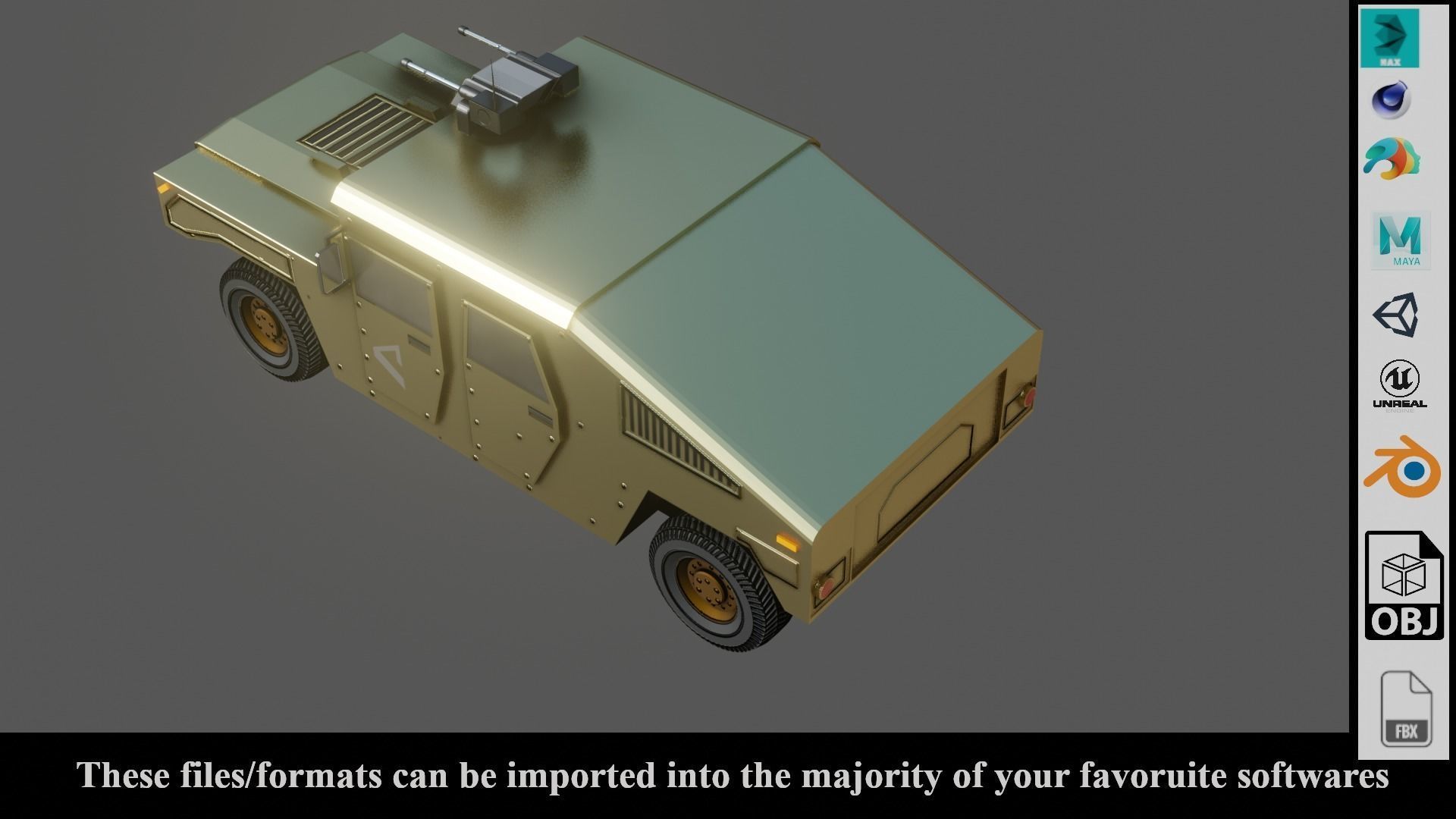 3D model Military Vehicle - Low poly - PBR - Game ready VR / AR / low ...