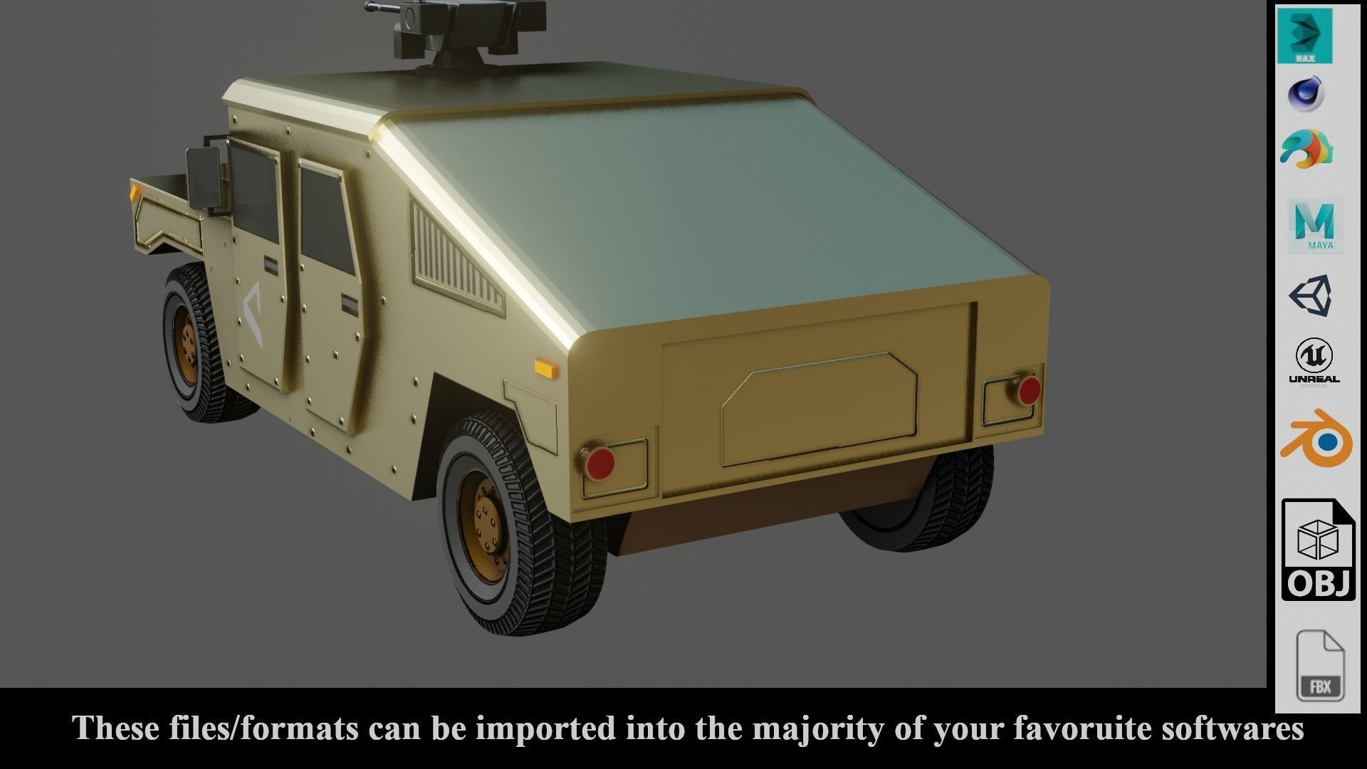 3D model Military Vehicle - Low poly - PBR - Game ready VR / AR / low ...