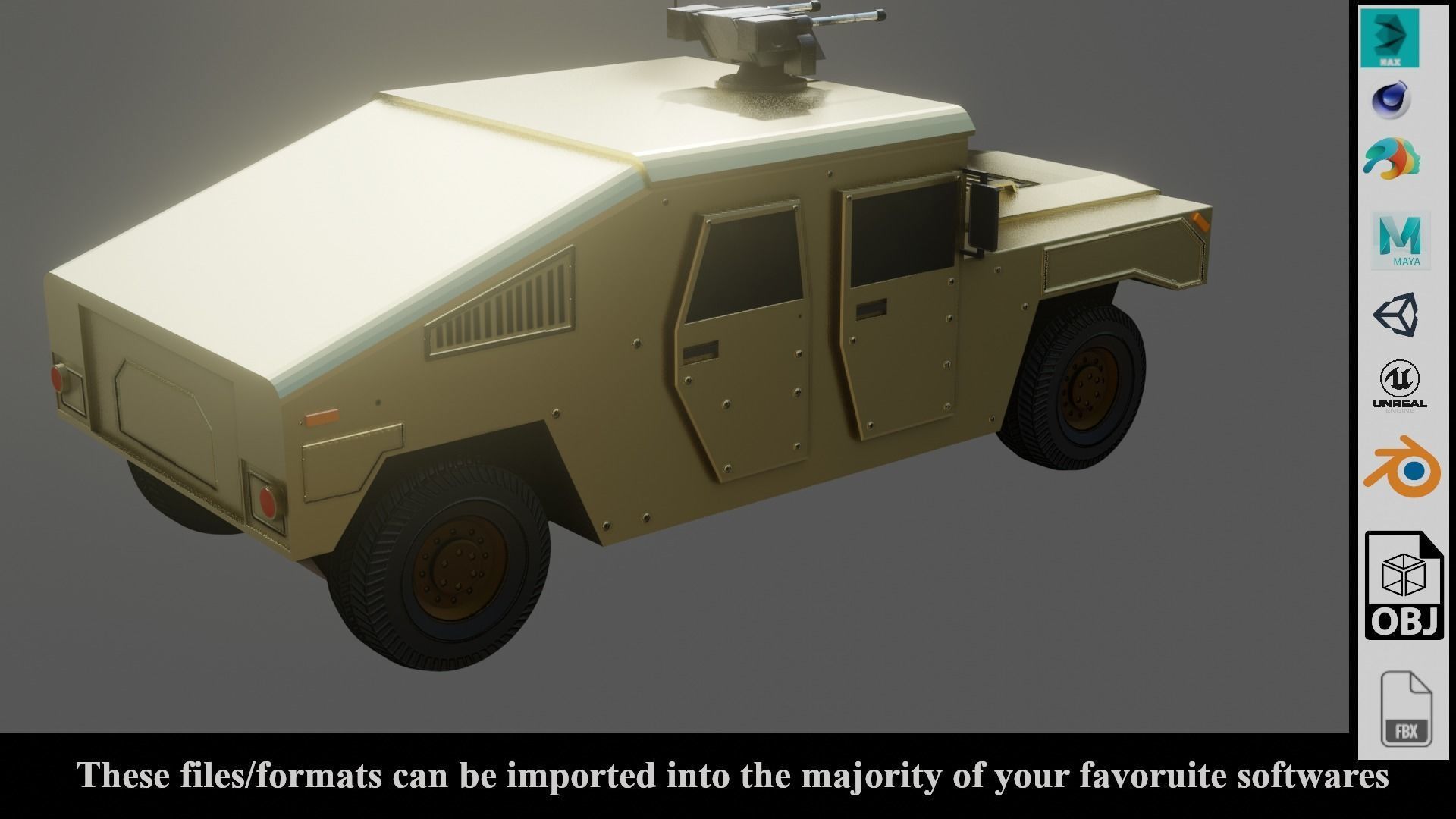 3D model Military Vehicle - Low poly - PBR - Game ready VR / AR / low ...