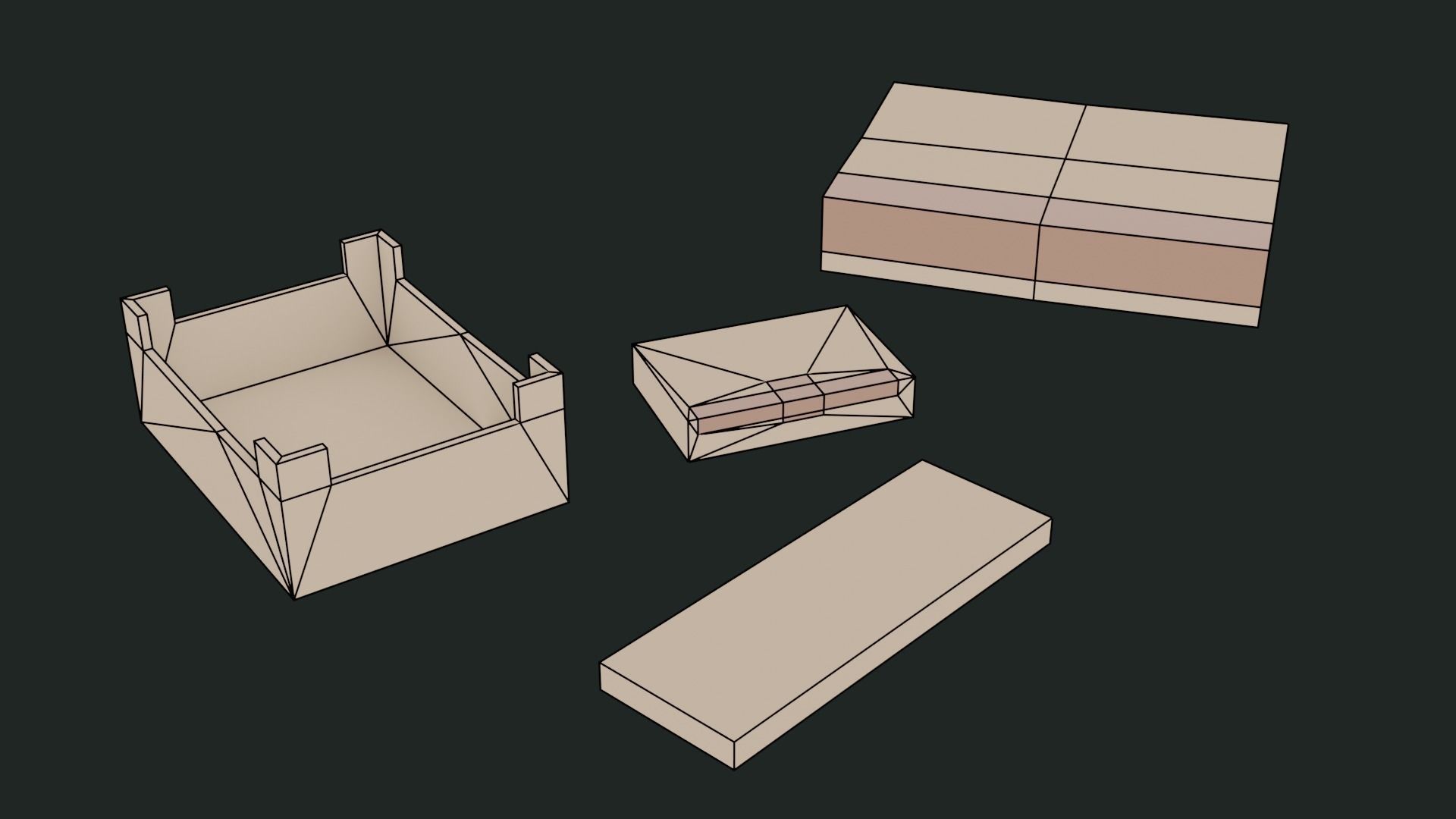 3D model Low Poly Cardboard Box Pack VR / AR / low-poly | CGTrader