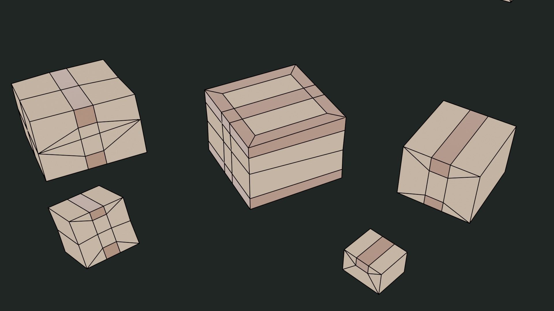 3D model Low Poly Cardboard Box Pack VR / AR / low-poly | CGTrader