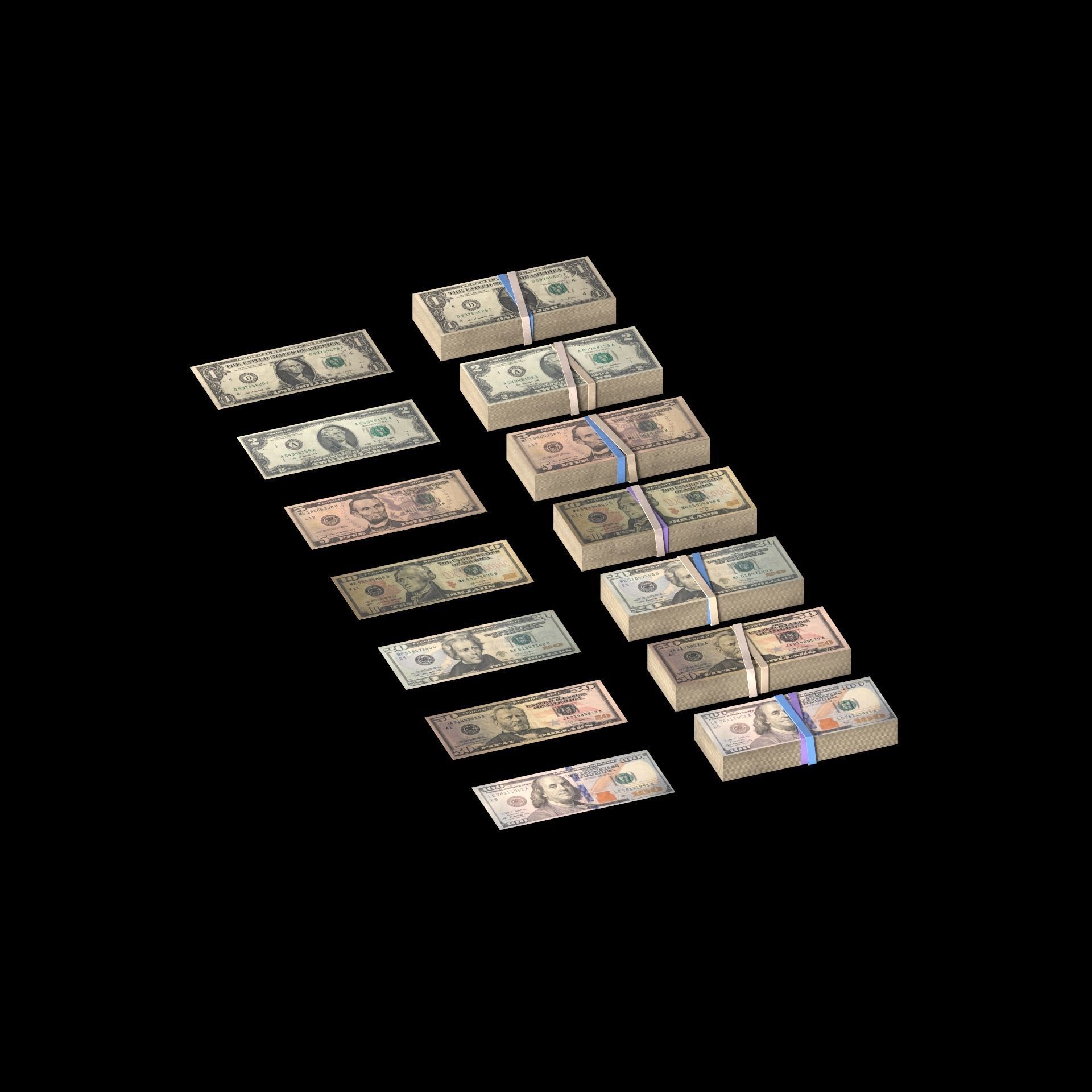3D model US Paper Money VR / AR / low-poly | CGTrader