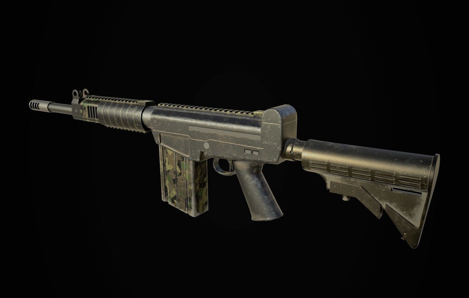 3D model SC-2010 Low-poly 3D model assault rifle VR / AR / low-poly ...