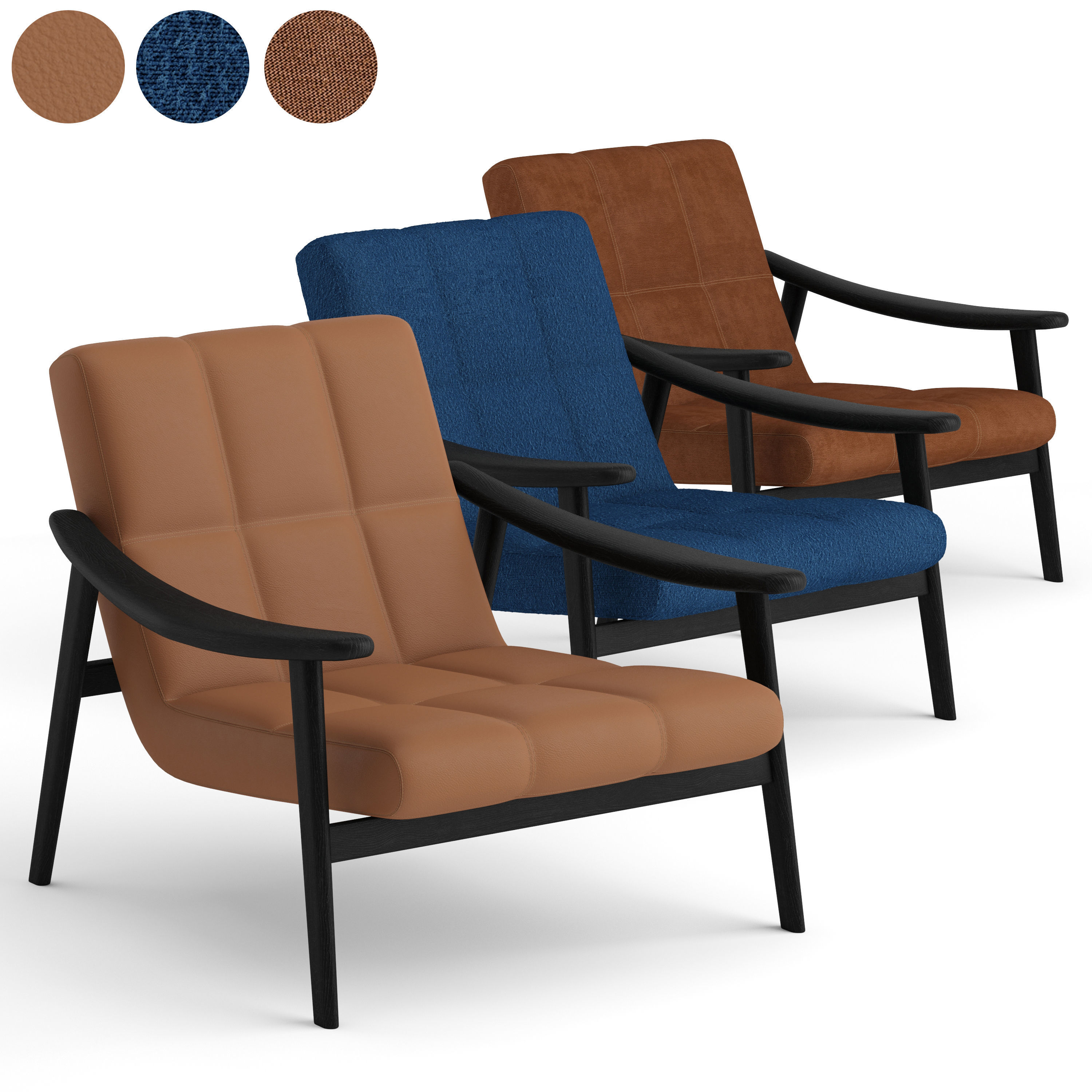 Minotti Fynn lounge chair 3D model | CGTrader