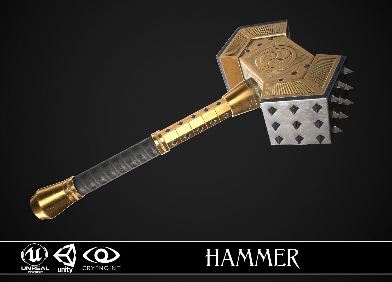 3D model Fantasy Hammer 02 VR / AR / low-poly | CGTrader
