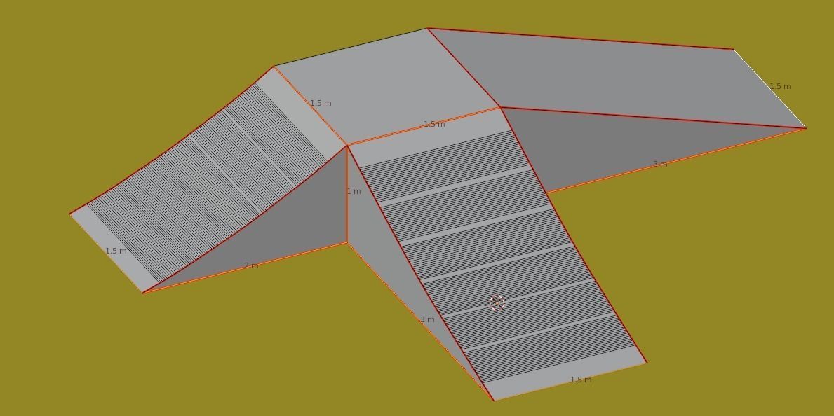 3D model Triple Ramp 3D Model VR / AR / low-poly | CGTrader