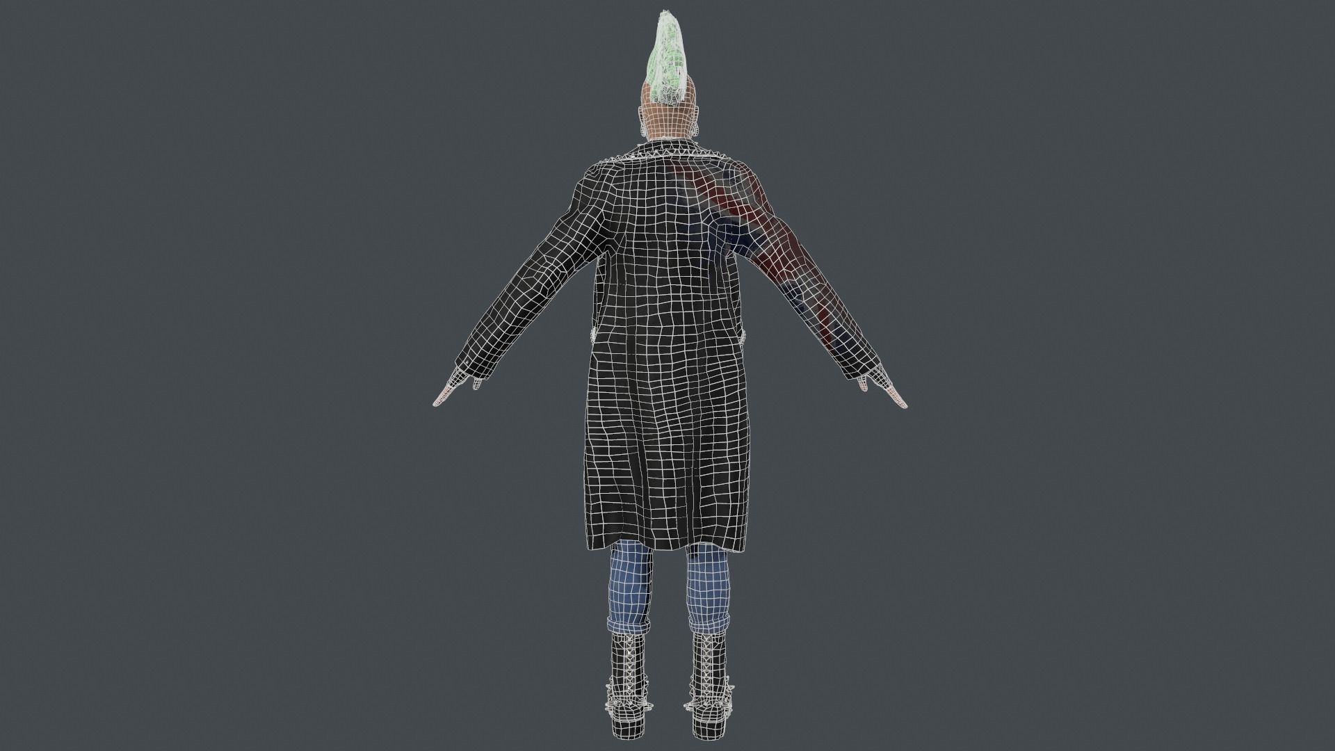 3D model 3d model Punk man with hair and jeans VR / AR / low-poly ...